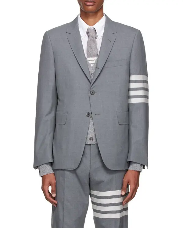 Thom Browne 4-bar Tailored Blazer - Medium Gray