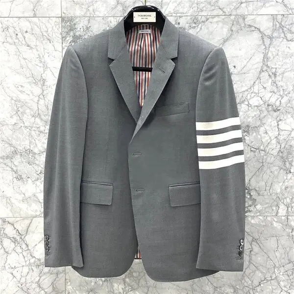 Thom Browne 4-bar Tailored Blazer - Medium Gray