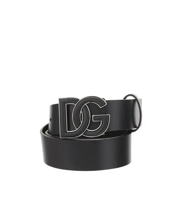 Dolce & Gabbana Logo Buckle Belt - Black