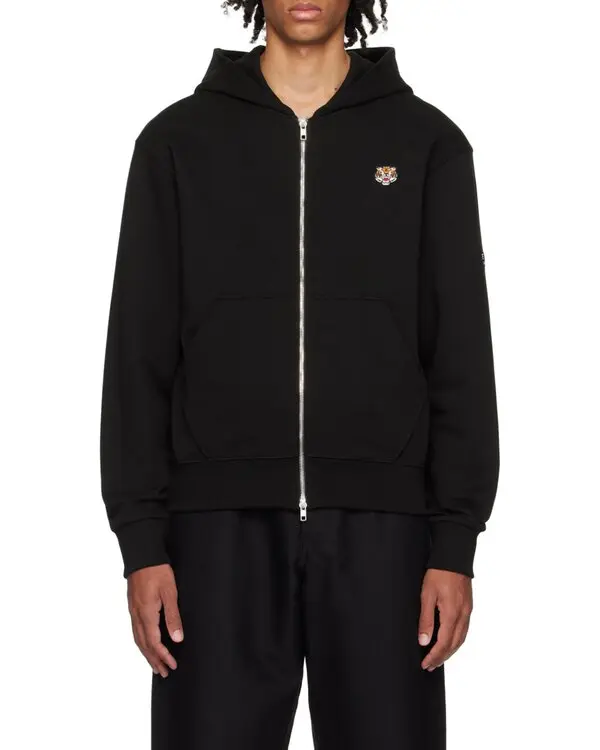 Kenzo Tiger Patch Zip-up Hooded Jacket