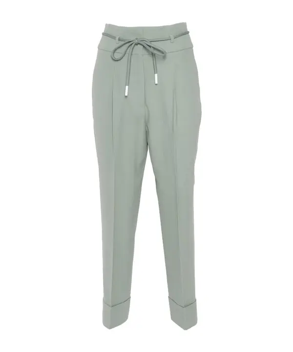 Peserico Drawstring Cropped Trousers - Gray