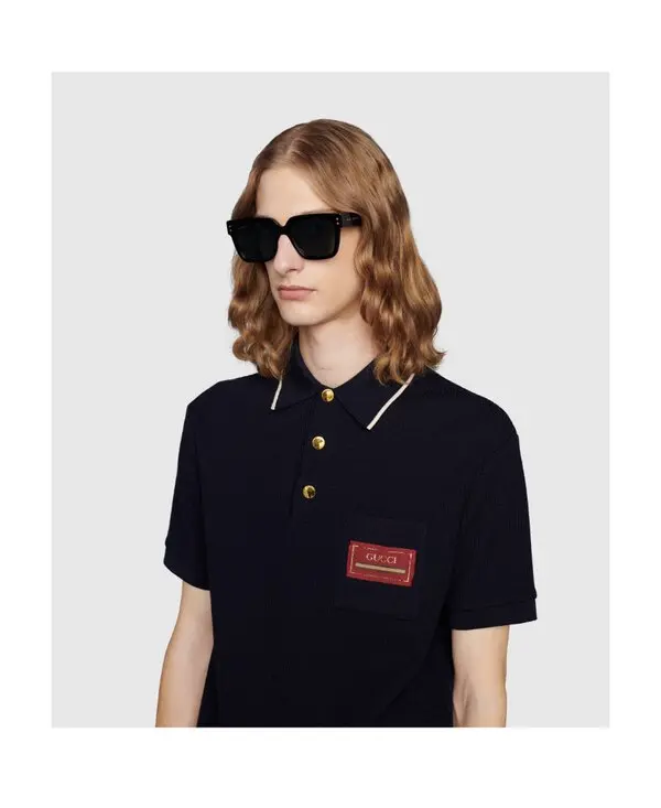 Gucci Rectangular Frame Sunglasses - Black