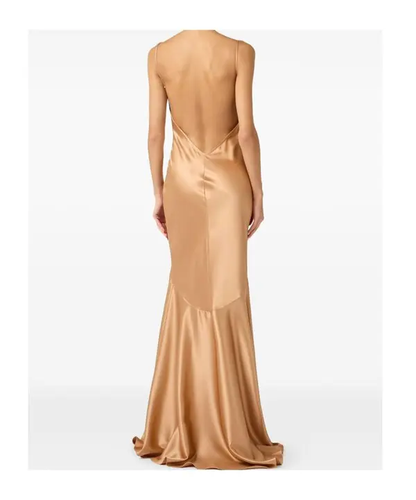 Elisabetta Franchi Satin Gown With Thin Straps