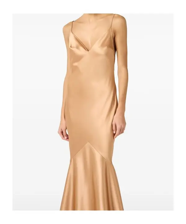 Elisabetta Franchi Satin Gown With Thin Straps