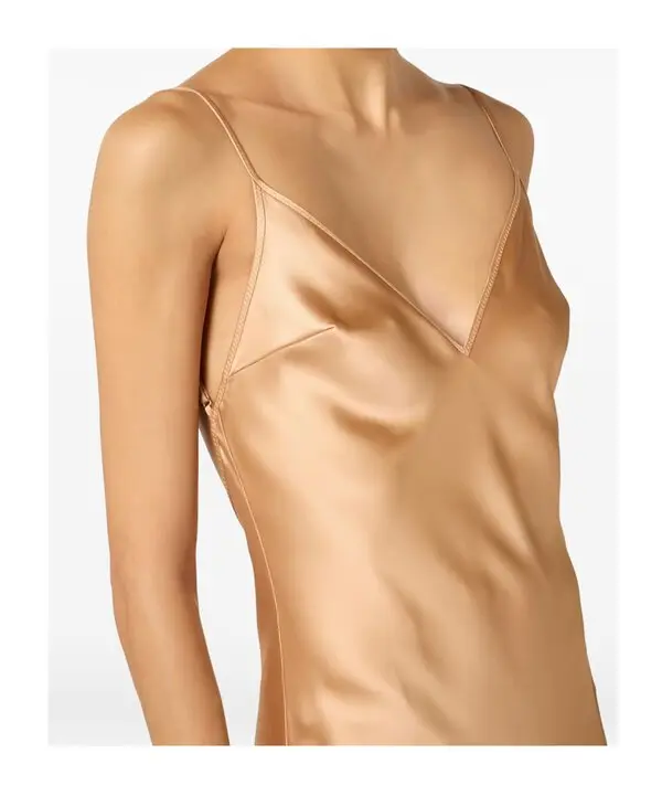Elisabetta Franchi Satin Gown With Thin Straps