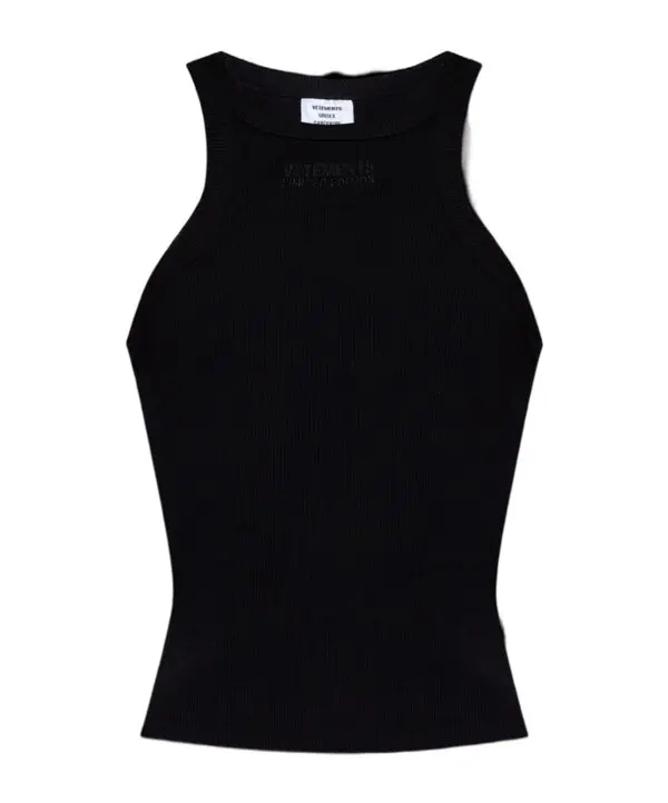 Vetements Racing Logo Embroidered Tank Top - Black