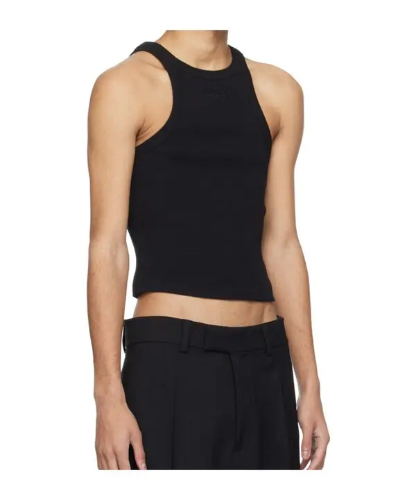 Vetements Racing Logo Embroidered Ribbed Tank Top