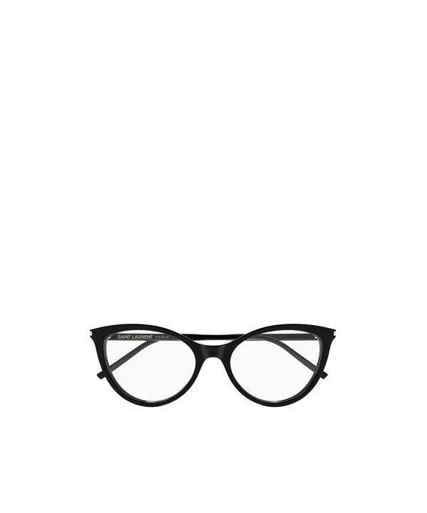 Saint Laurent Cat-eye Frame Eyeglasses With Logo Detail - Black