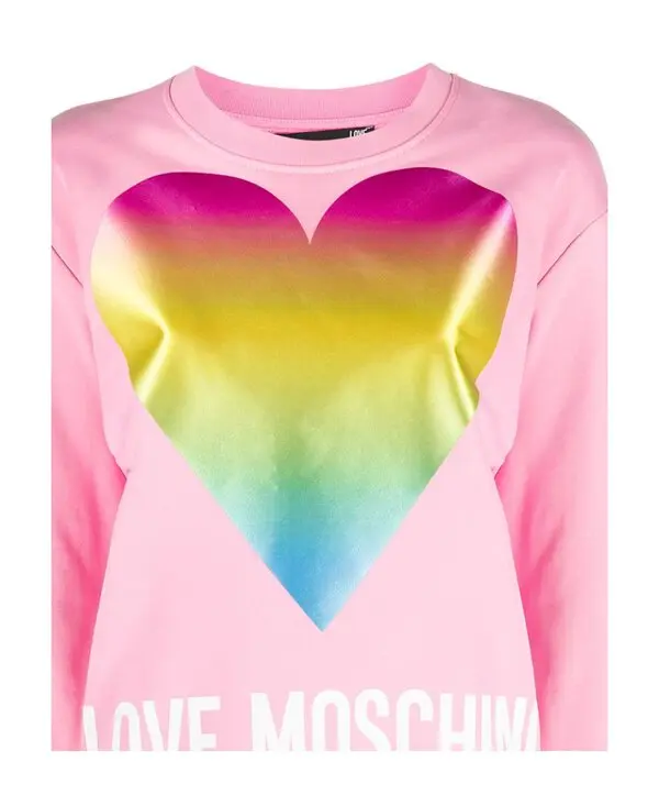 Moschino Rainbow Heart Logo Sweatshirt