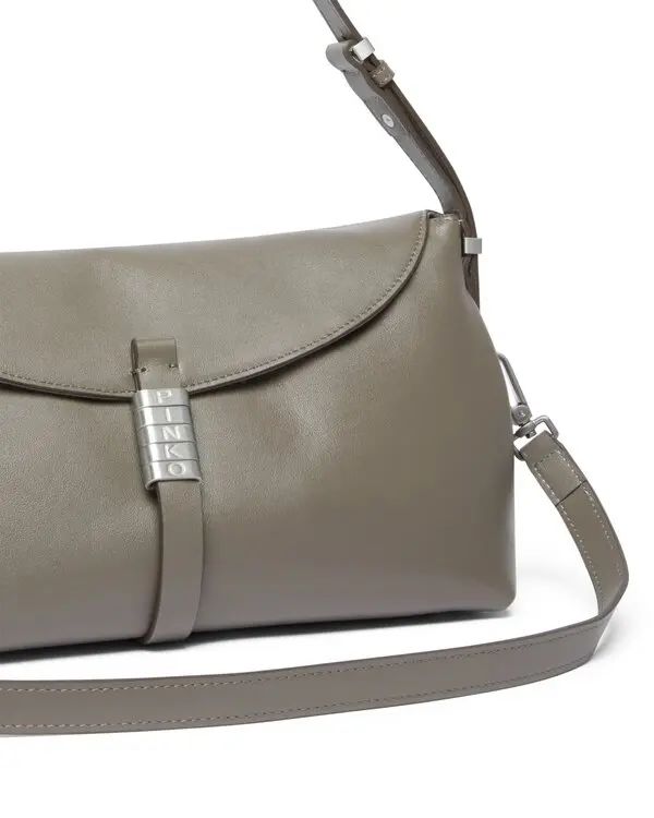 Pinko Logo Detailed Shoulder Bag - Gray