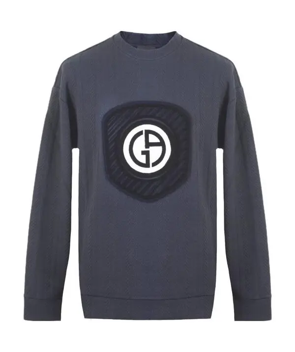Giorgio Armani Logo Crew Neck Sweater - Black