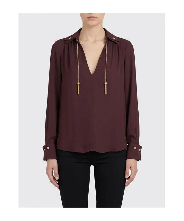 Elisabetta Franchi Embellished Georgette Blouse - No
