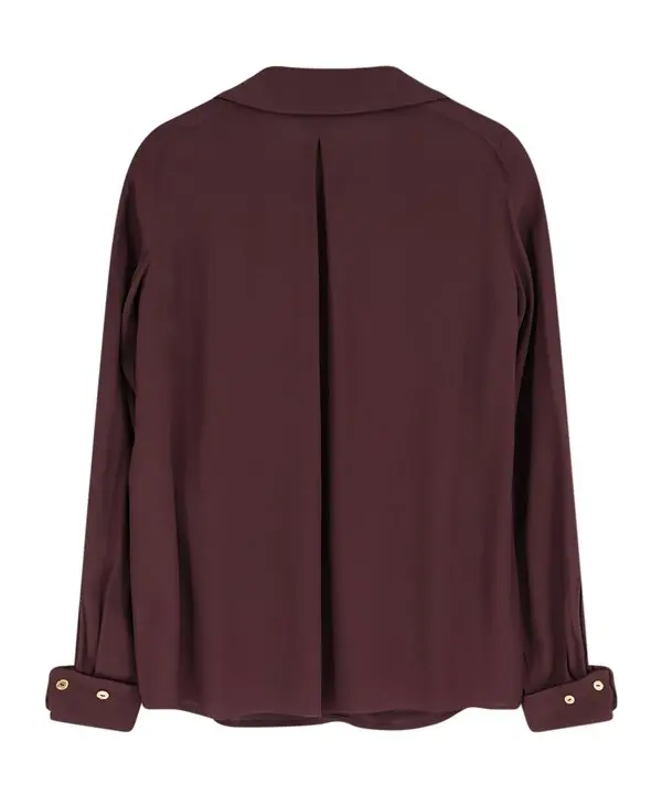 Elisabetta Franchi Embellished Georgette Blouse - Red