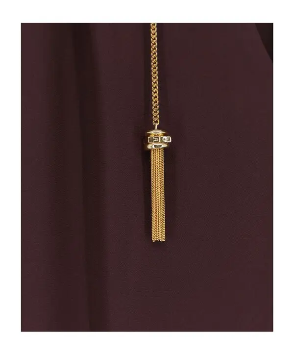 Elisabetta Franchi Embellished Georgette Blouse - Red
