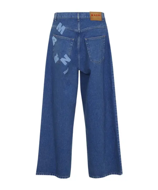 Marni Logo Printed Wide-leg Jeans