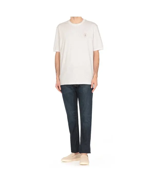 Brunello Cucinelli Logo Embroidered Crewneck T-shirt