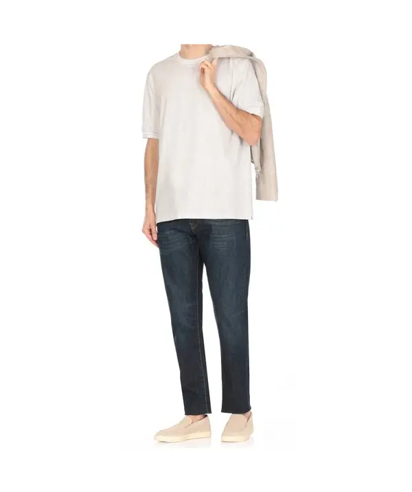 Brunello Cucinelli Logo Embroidered Crewneck T-shirt