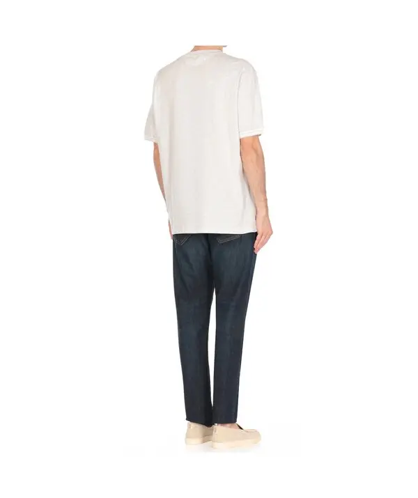 Brunello Cucinelli Logo Embroidered Crewneck T-shirt