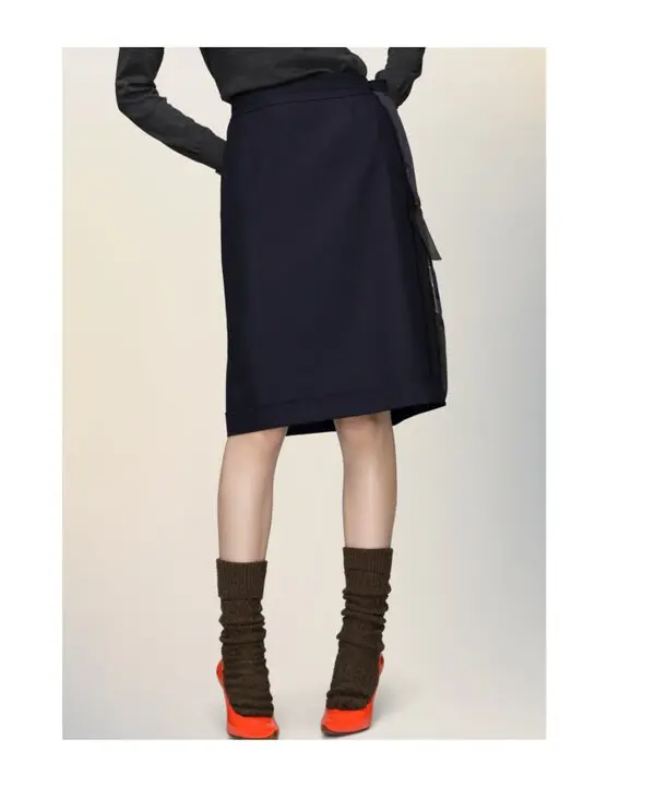 MAISON MARGIELA Raw Hem Midi Skirt - Blue