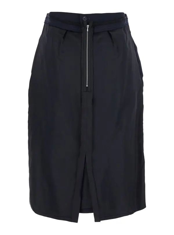 MAISON MARGIELA Raw Hem Midi Skirt - Blue