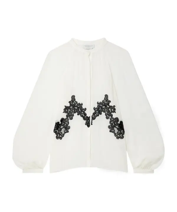 Gabriela Hearst Long-sleeved Shirt With Lace Embellishment
