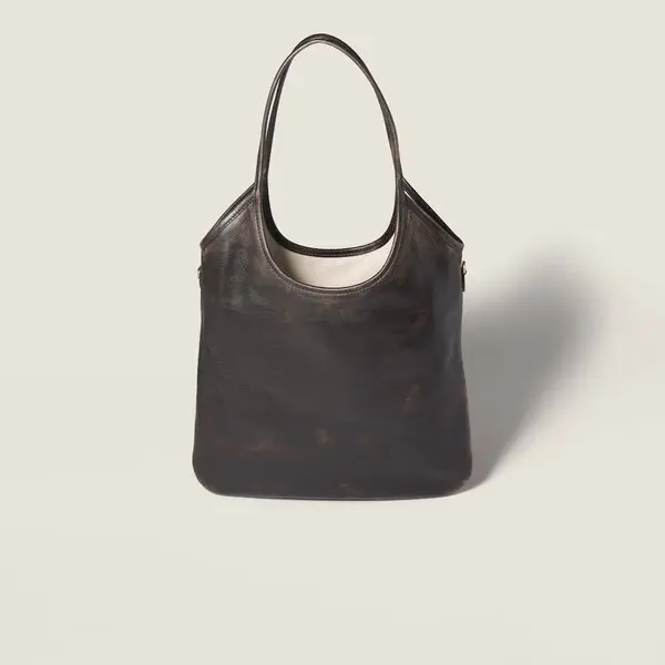 Miu Miu Ivy Leather Bag - Coffee