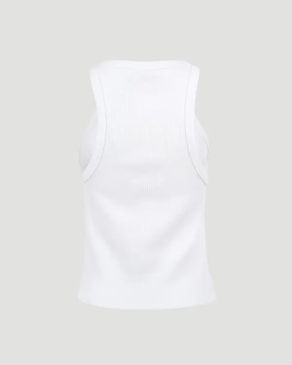 Vetements Racing Logo Embroidered Tank Top - White