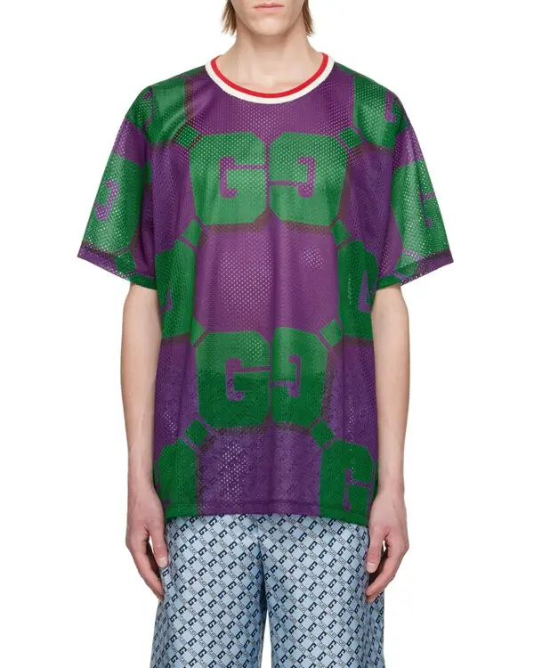 Gucci All-over Perforated Graphic Printed T-shirt