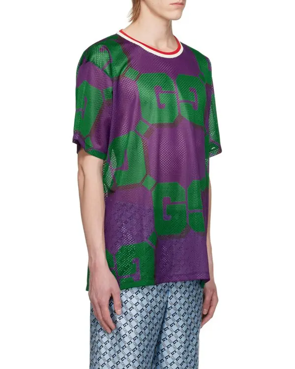 Gucci All-over Perforated Graphic Printed T-shirt