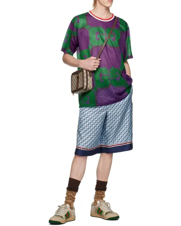 Gucci All-over Perforated Graphic Printed T-shirt