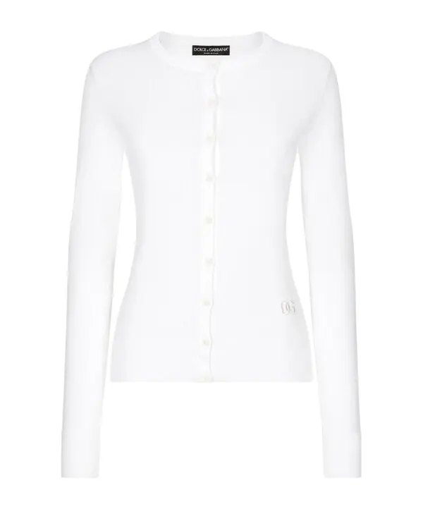 Dolce & Gabbana Dg Logo Embroidered Crewneck Cardigan