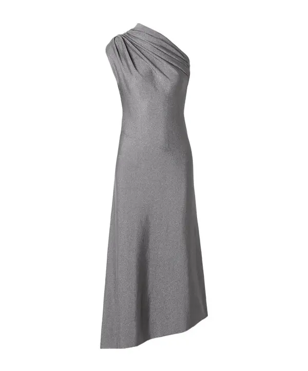 Khaite One-shoulder Ruched Midi Dress