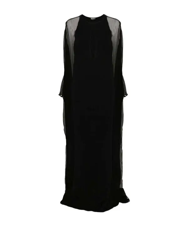 TOM FORD Floor-length Gown With Keyhole Neckline And Sheer Detailing