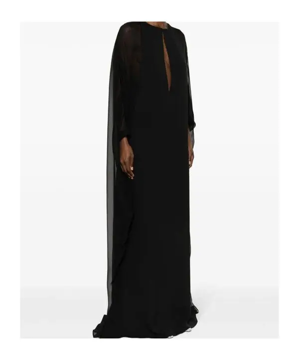 TOM FORD Floor-length Gown With Keyhole Neckline And Sheer Detailing