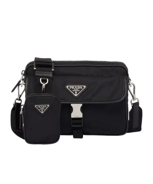Prada Zipped Pouch Crossbody Bag - Black