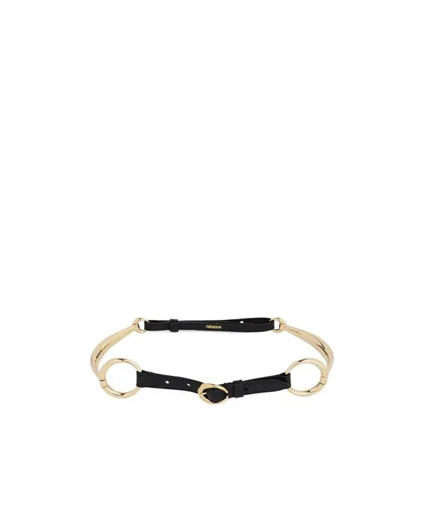 Rabanne Leather Belt - Black Gold