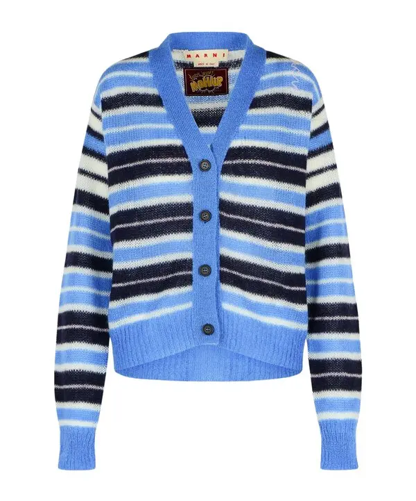 Marni V-neck Striped Cardigan