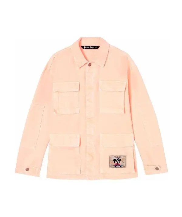Palm Angels Oversized Denim Workwear Jacket - Nude