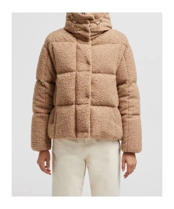 Moncler Paranas Hooded Short Puffer Jacket - Beige
