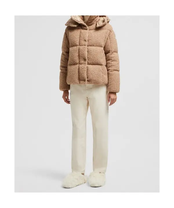 Moncler Paranas Hooded Short Puffer Jacket - Beige