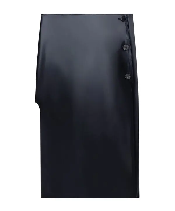COURREGES Courrèges Latex Effect Oblique Skirt