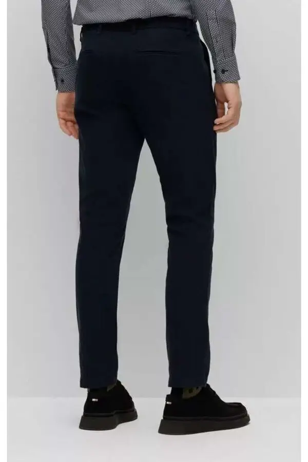 Hugo Boss Straight-leg Tailored Trousers - Black