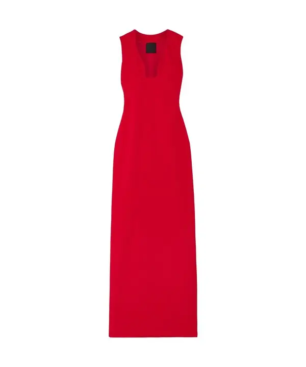 Givenchy Crepe Deep V-neck Maxi Dress