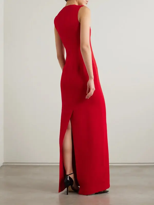 Givenchy Crepe Deep V-neck Maxi Dress
