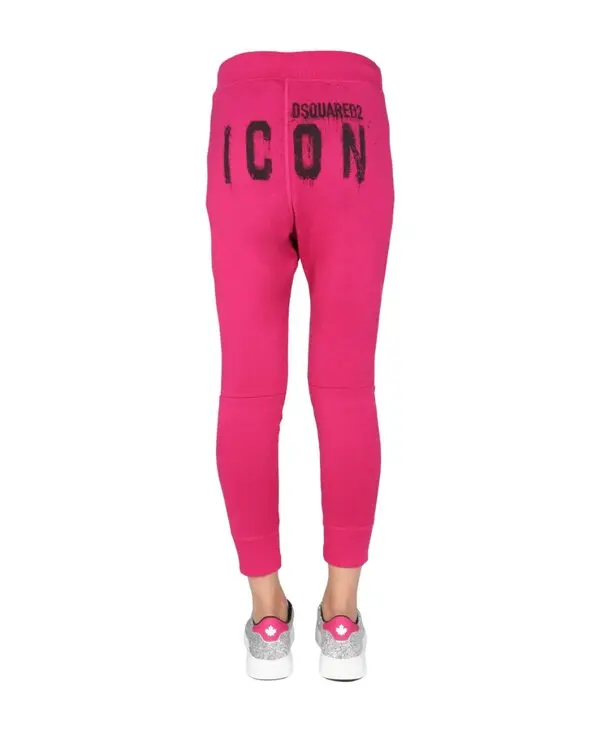 Dsquared2 Icon Logo Printed Track Pants - Pink