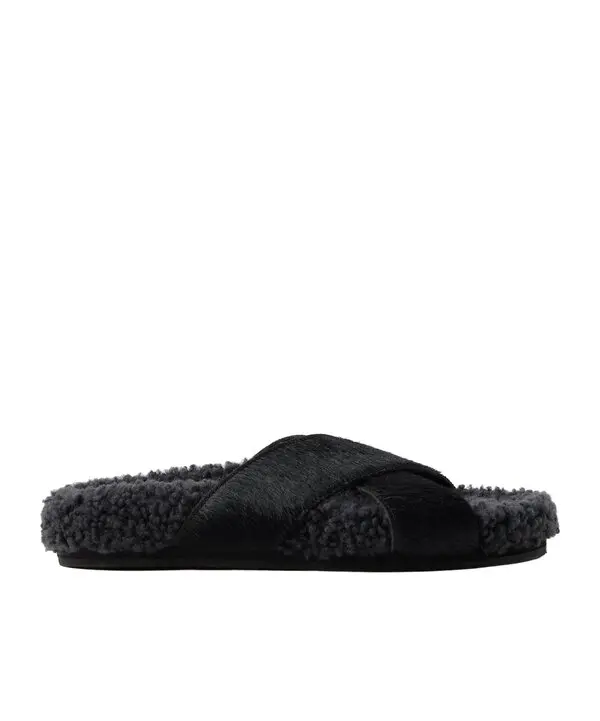 ANCIENT GREEK SANDALS Open-toe Slippers - Black