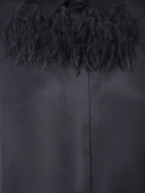 Incotex Feather-trimmed Long Sleeve Top