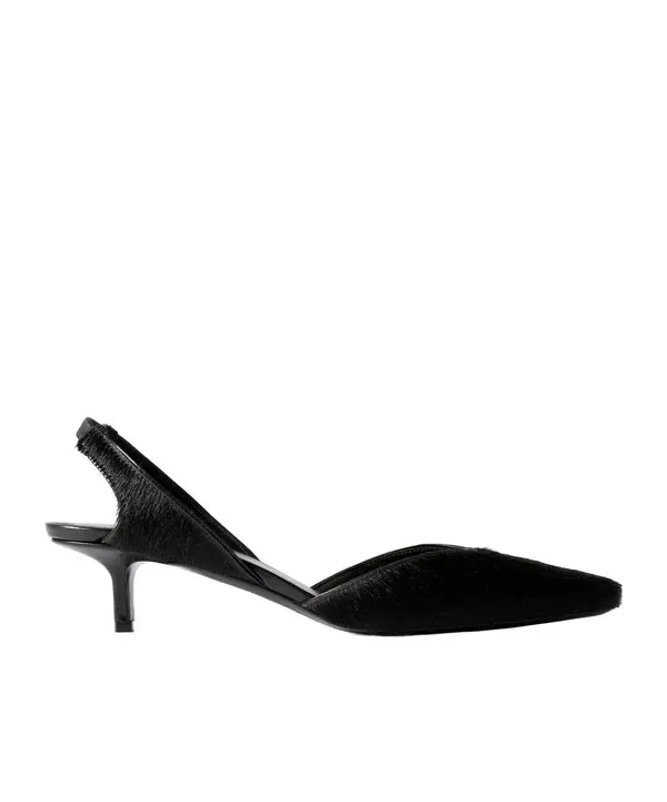 Loulou De Saison Calf Hair Slingback Pumps - Black