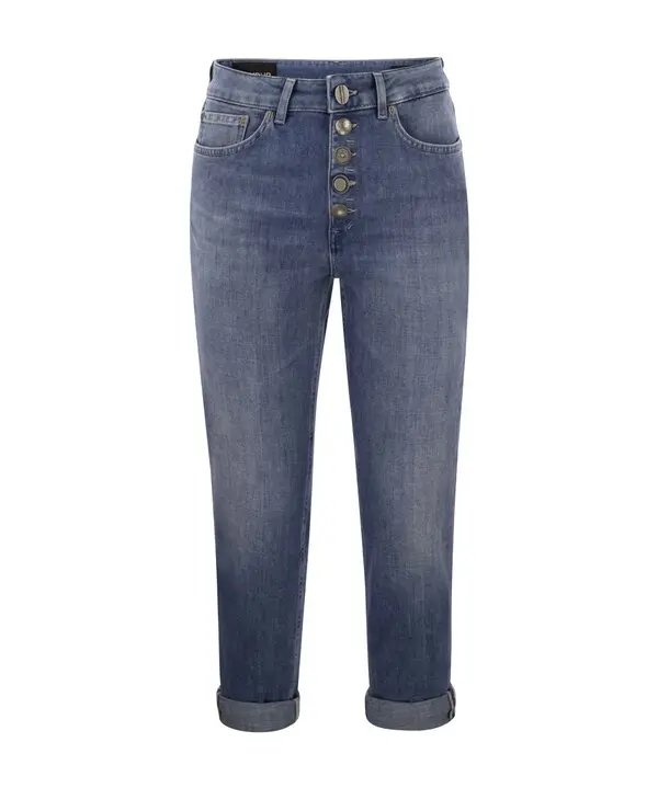 DONDUP Koons Jewelled Button Loose Jeans - Blue