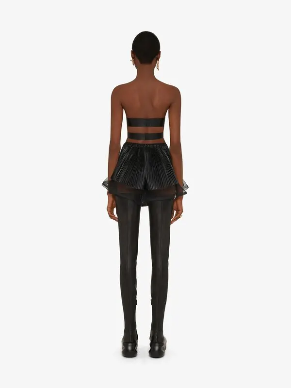 Givenchy Pleated Ruffle Shorts With Tulle Hem